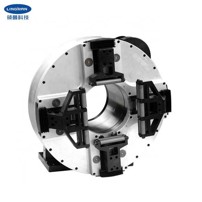 Light Weight 4 Jaws Main Pneumatic Rotary Chuck For Tube Pipe Cutting ...